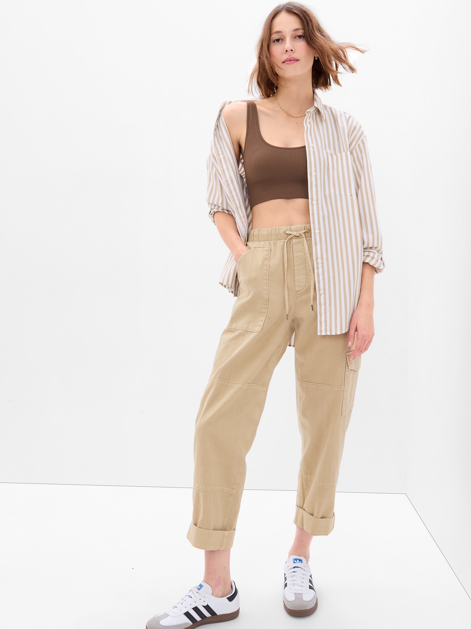 Pull-On Tapered Utility Pants with Washwell | Gap