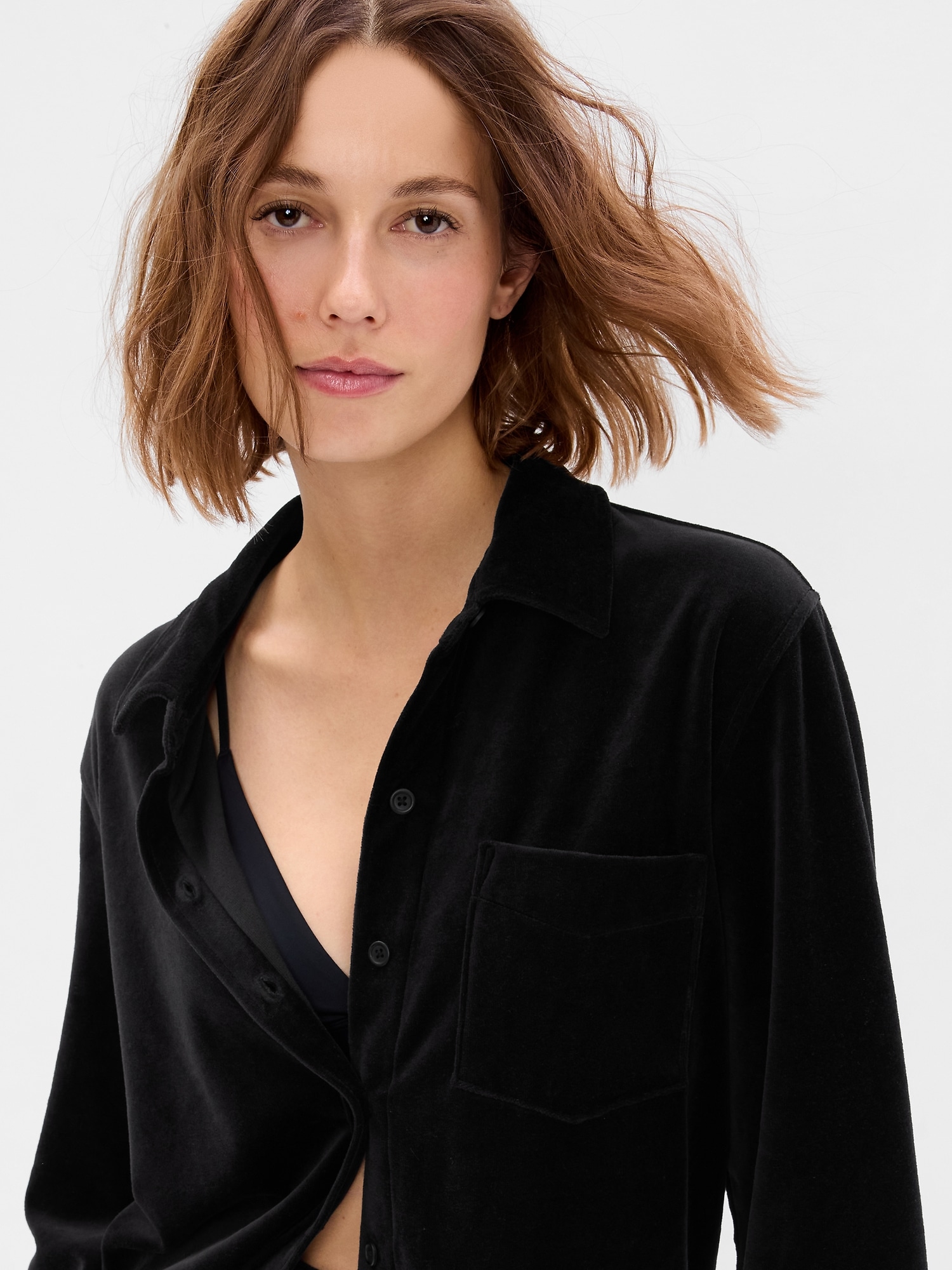 Velour Shirt Jacket | Gap
