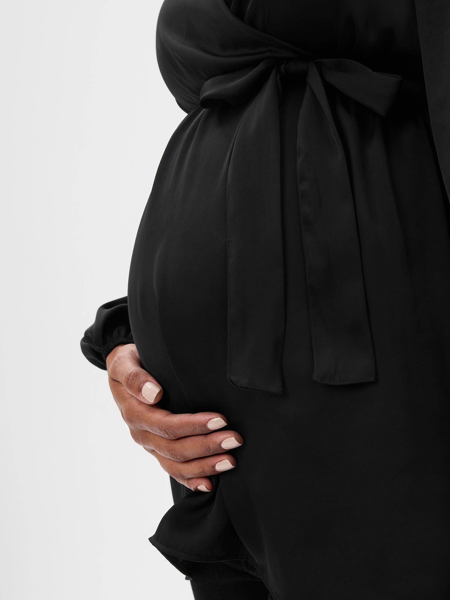 Maternity Satin Wrap Top | Gap