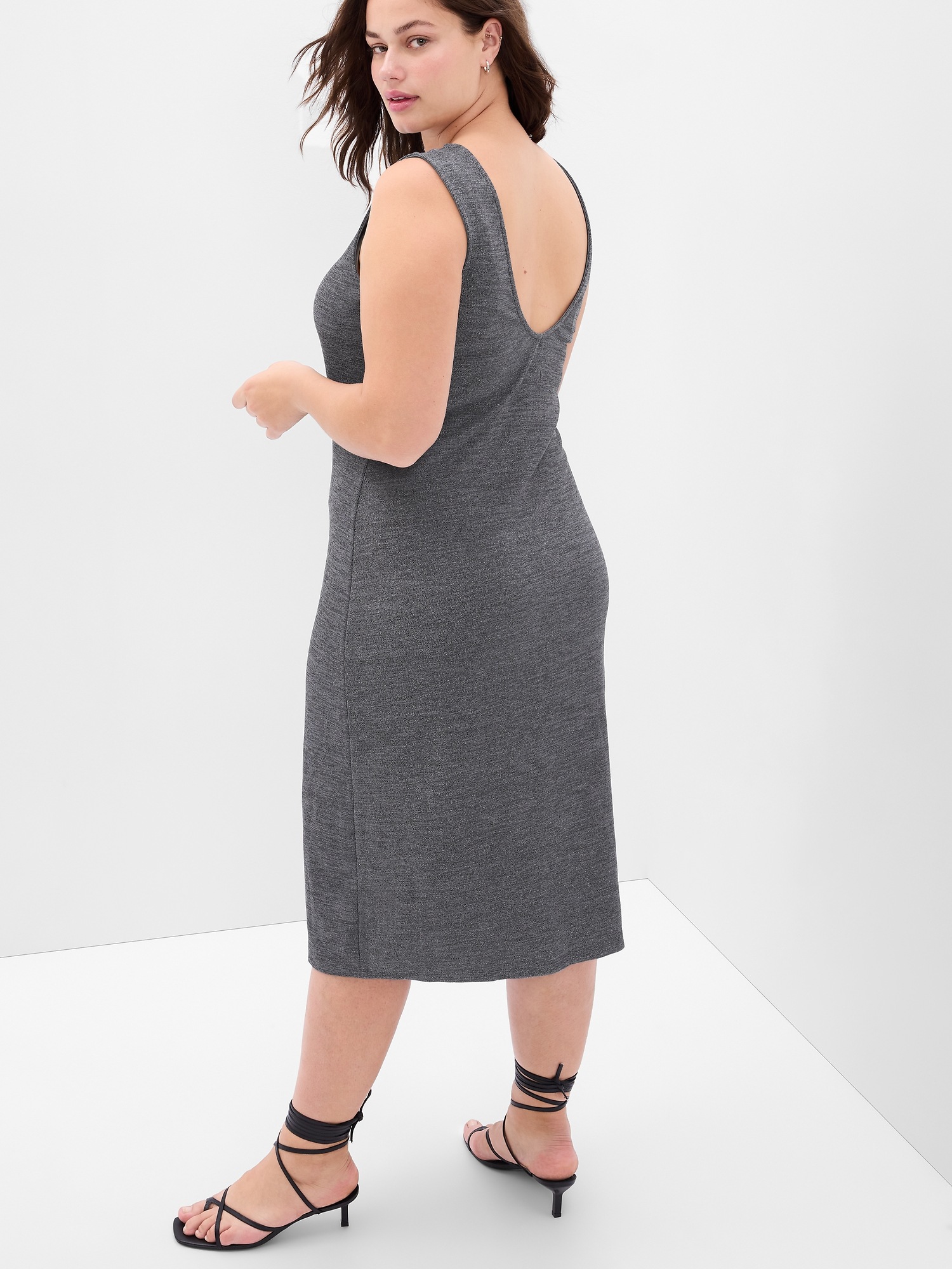 Low Back Metallic Midi Dress | Gap