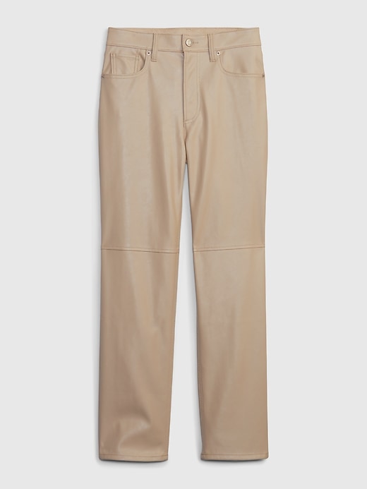 High Rise Vegan Leather Cheeky Straight Pants | Gap