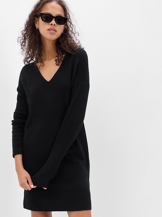 V-Neck Mini Sweater Dress | Gap