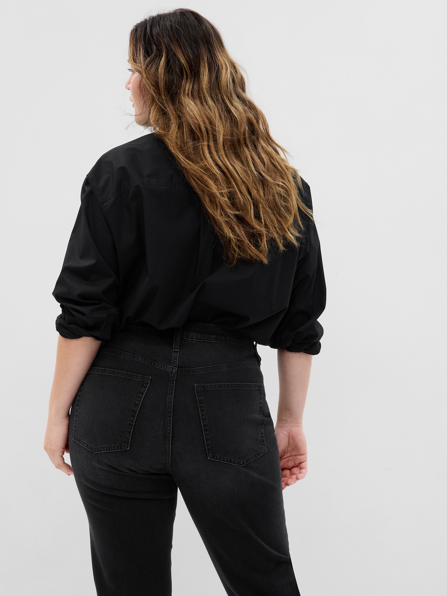 Rhinestone Button Big Shirt | Gap