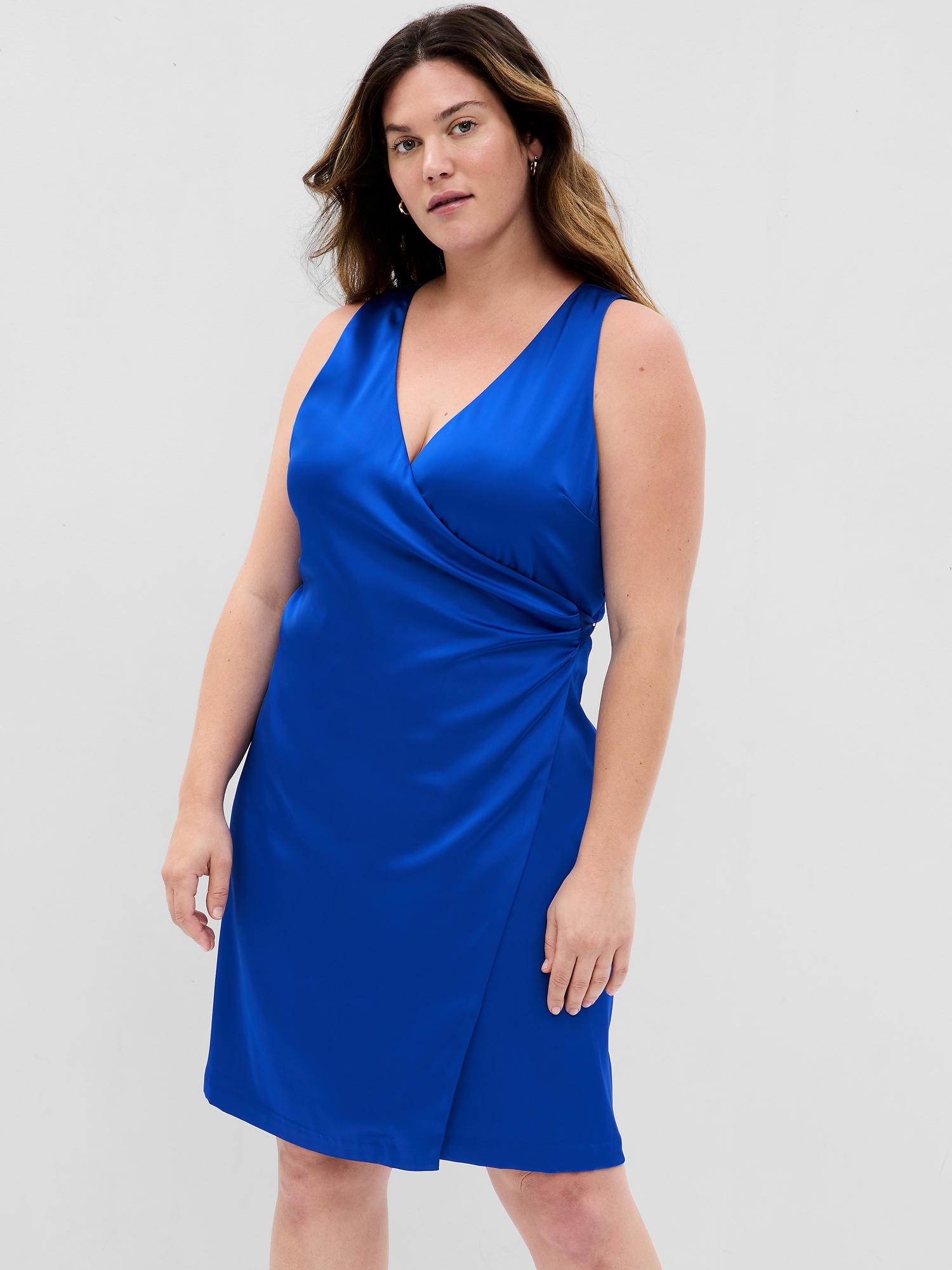 Satin Mini Wrap Dress Gap satin-mini-wrap-dress-gap