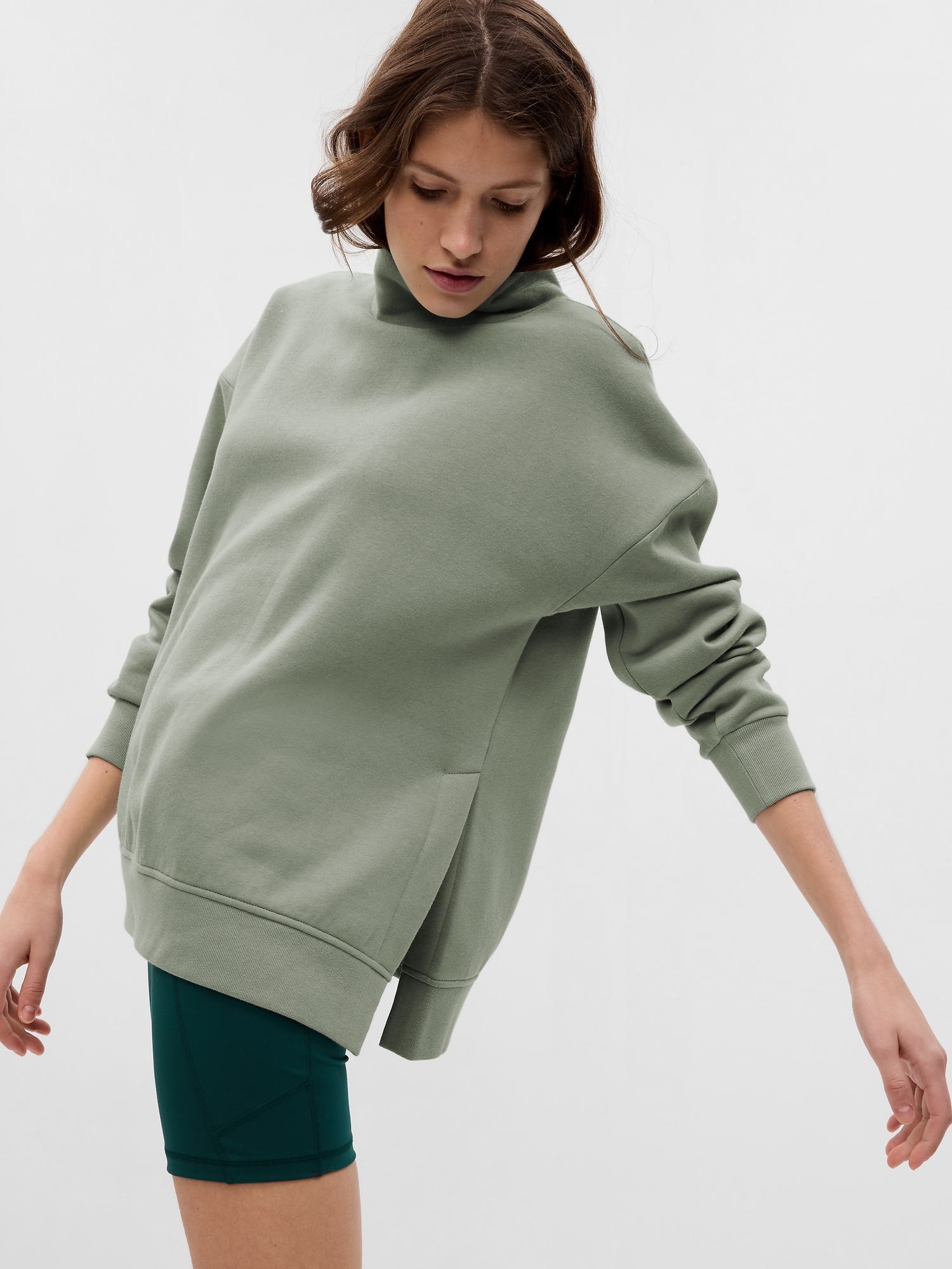 Vintage Soft Mockneck Split-Hem Sweatshirt | Gap