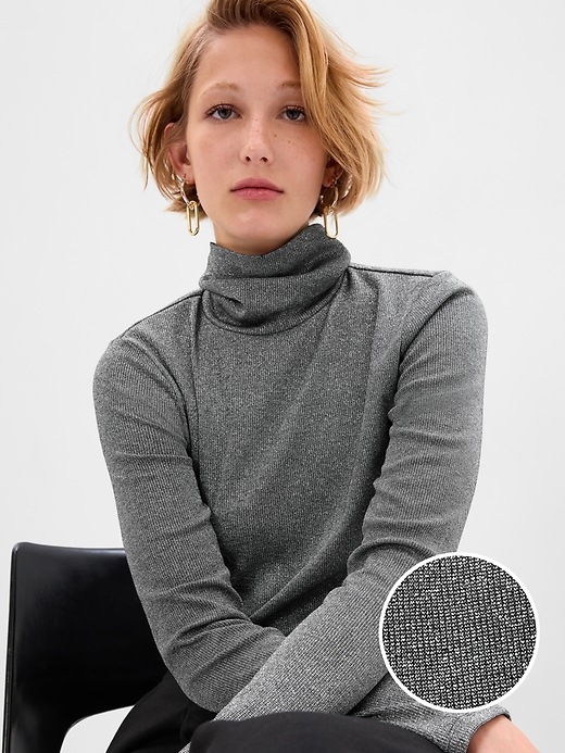 Rib Metallic Turtleneck | Gap