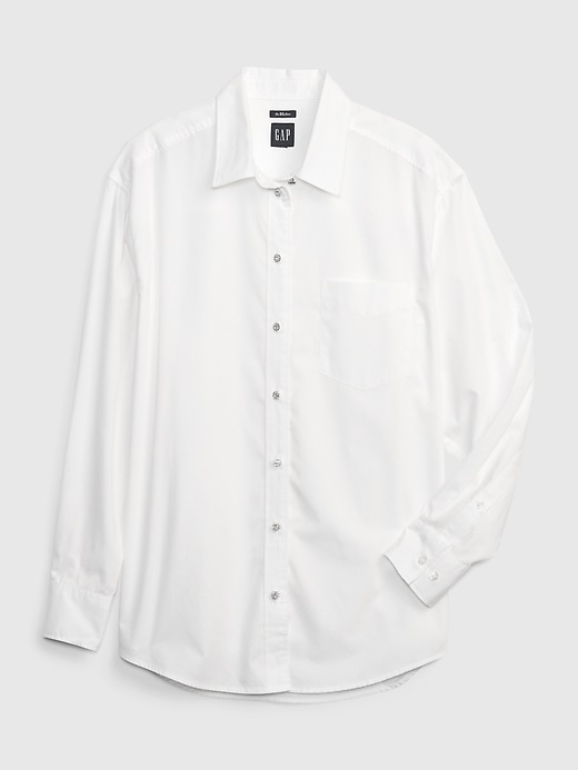Rhinestone Button Big Shirt | Gap
