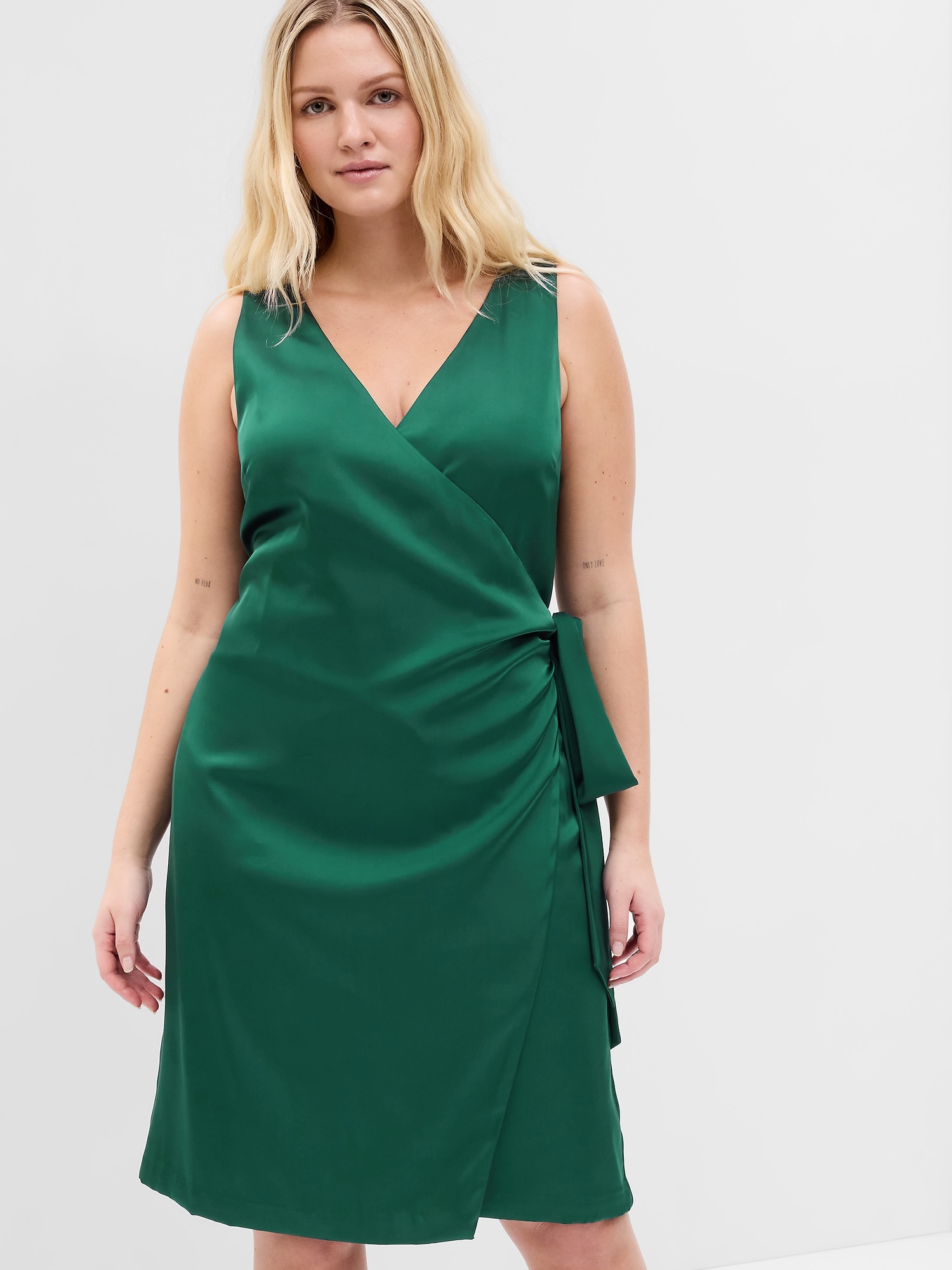 Satin Mini Wrap Dress | Gap