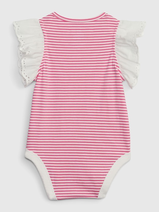 Baby 100% Organic Cotton Mix and Match Eyelet Ruffle Bodysuit | Gap
