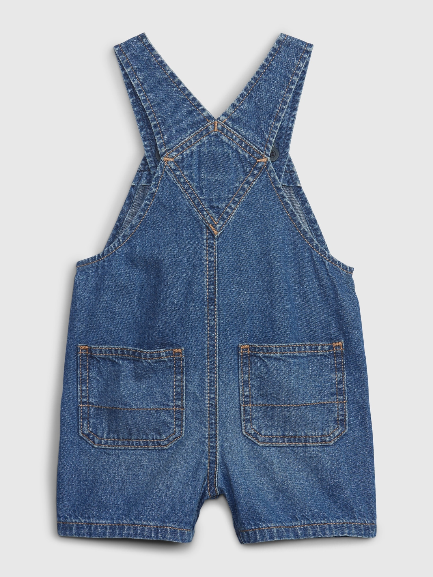 Baby Organic Cotton Denim Shortall | Gap
