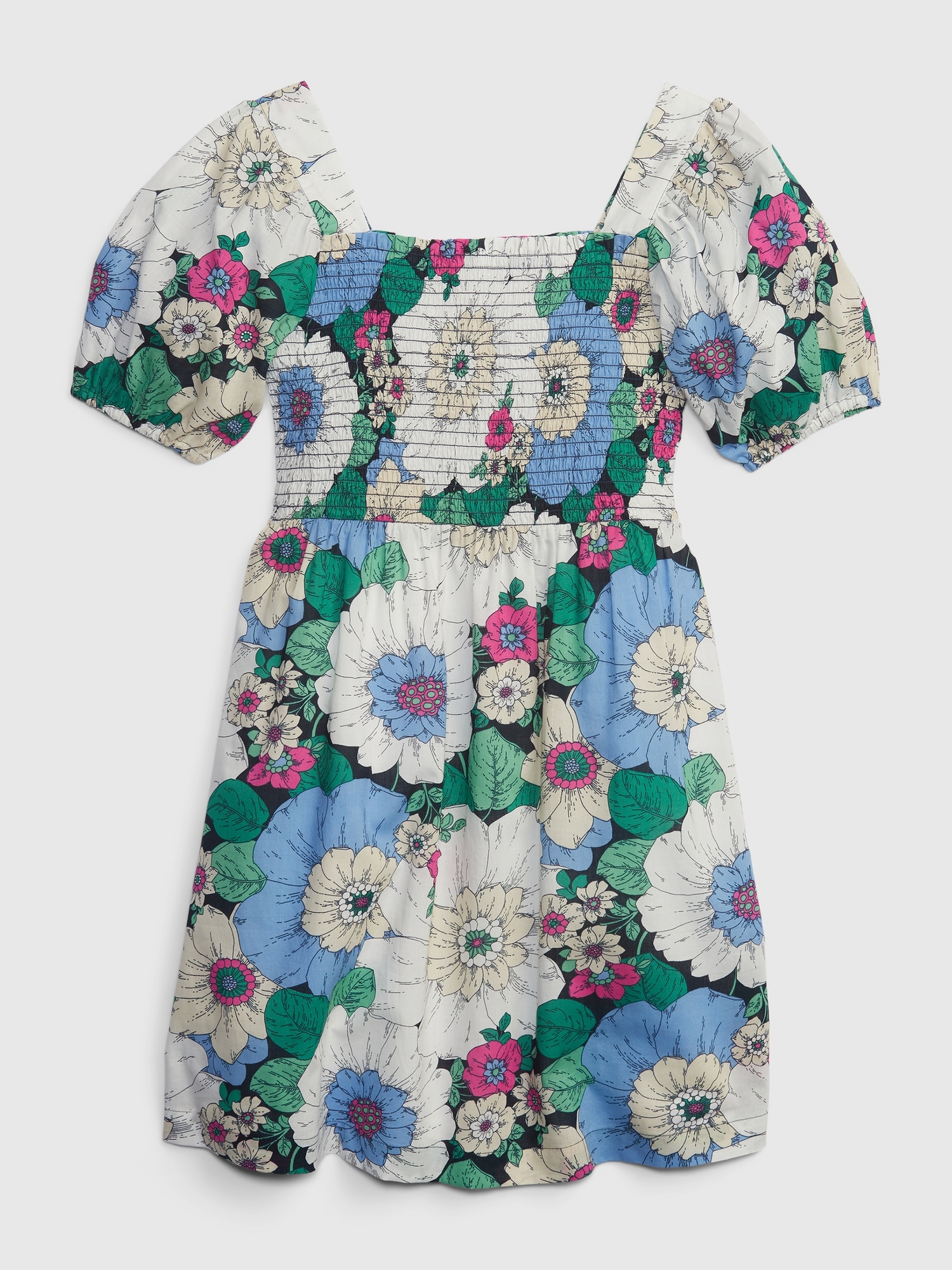 Kids Smocked Puff Sleeve Dress | Gap