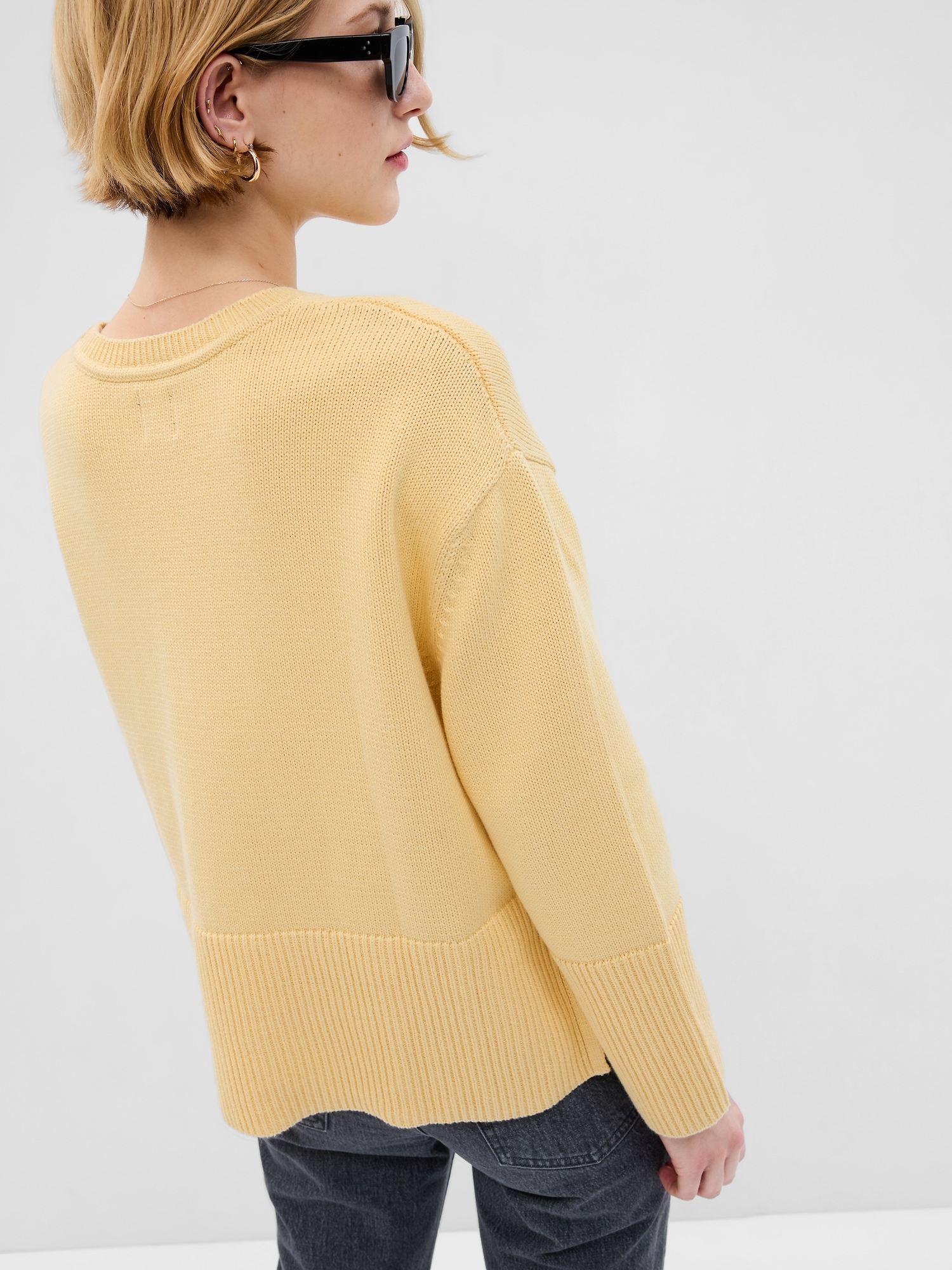 24/7 Split-Hem Crewneck Sweater | Gap