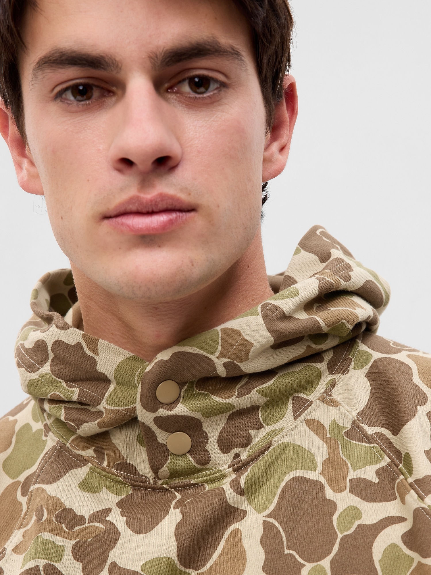 Heavyweight Camo Snap Hoodie Gap Heavyweight Camo Snap Hoodie Gap