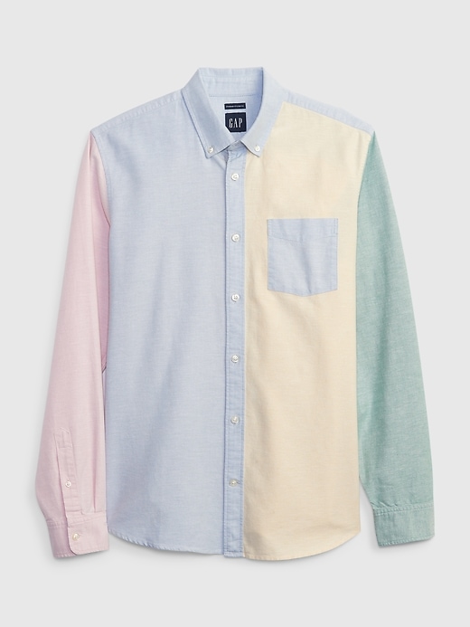 Classic Colorblock Oxford Shirt in Standard Fit with In-Conversion ...