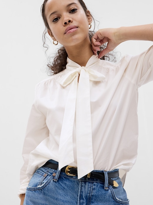 Tie-Neck Shirt | Gap