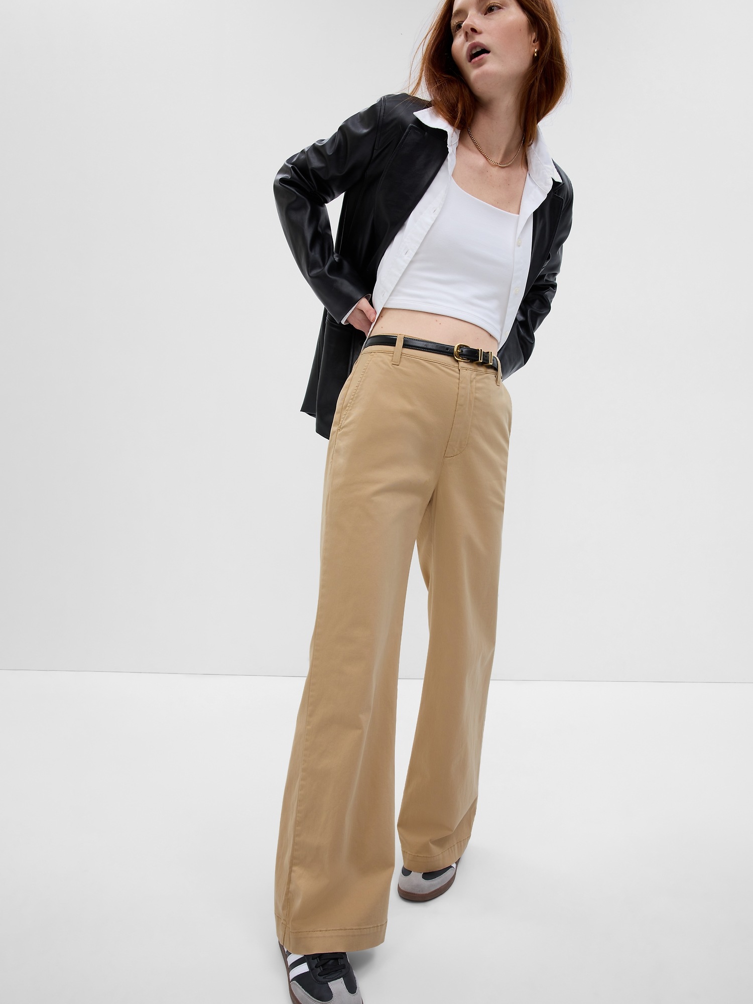 High Rise Flare Khakis | Gap