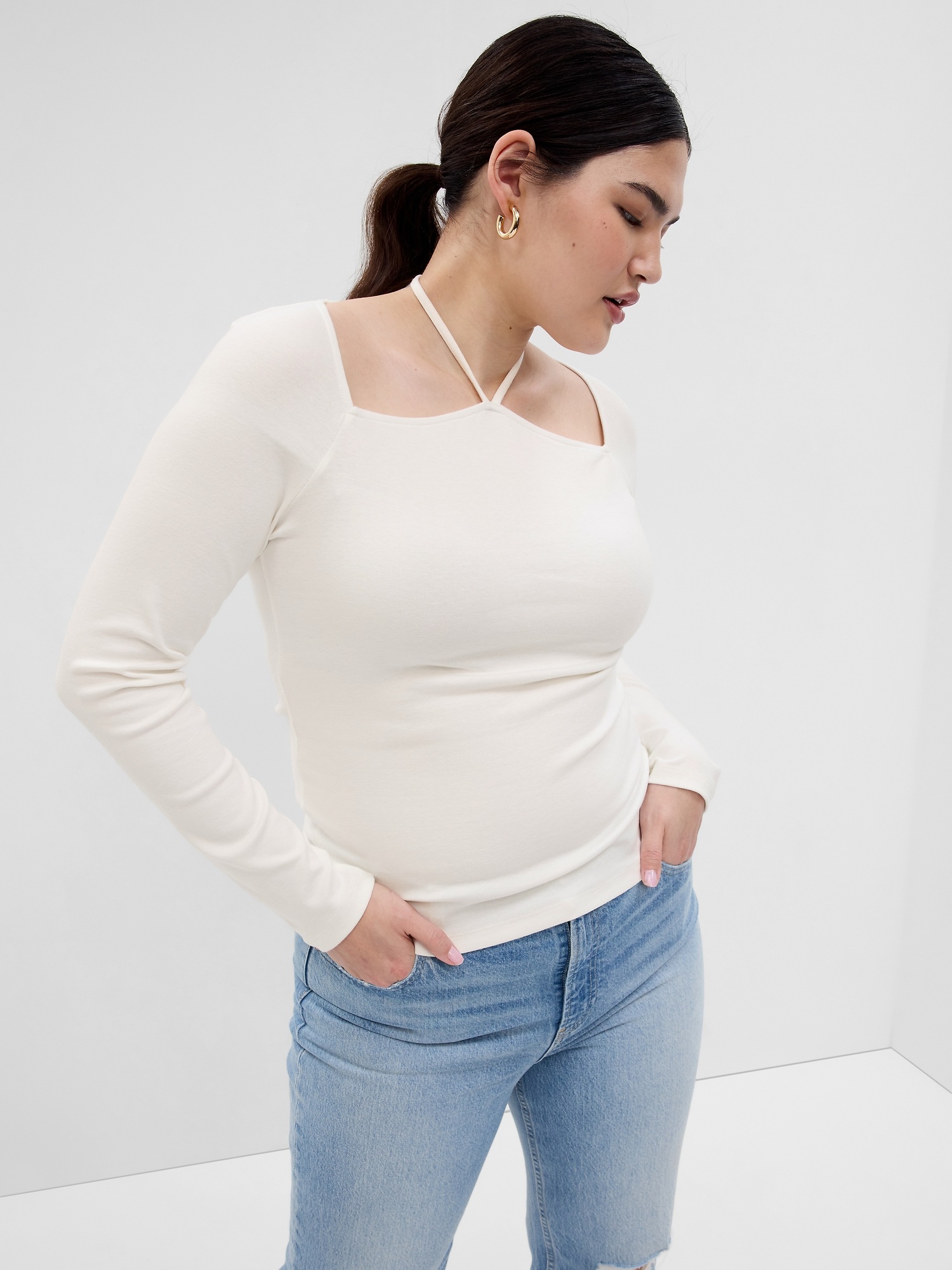 Modern Cut-Out Halter T-Shirt | Gap