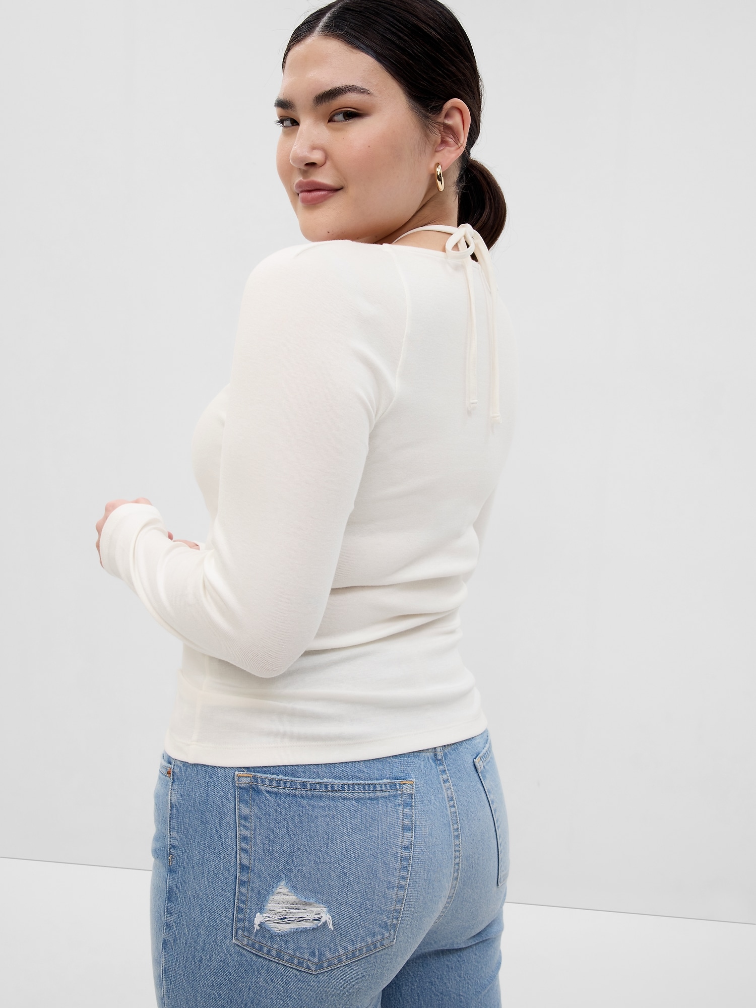 Modern Cut-Out Halter T-Shirt | Gap