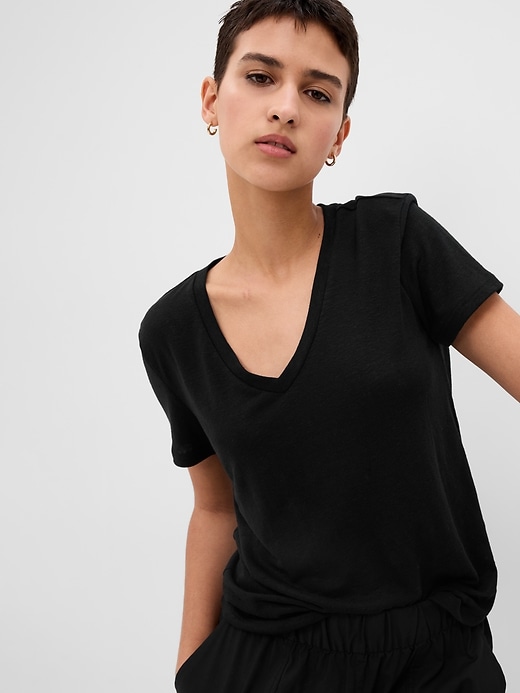 Linen-Blend T-Shirt | Gap