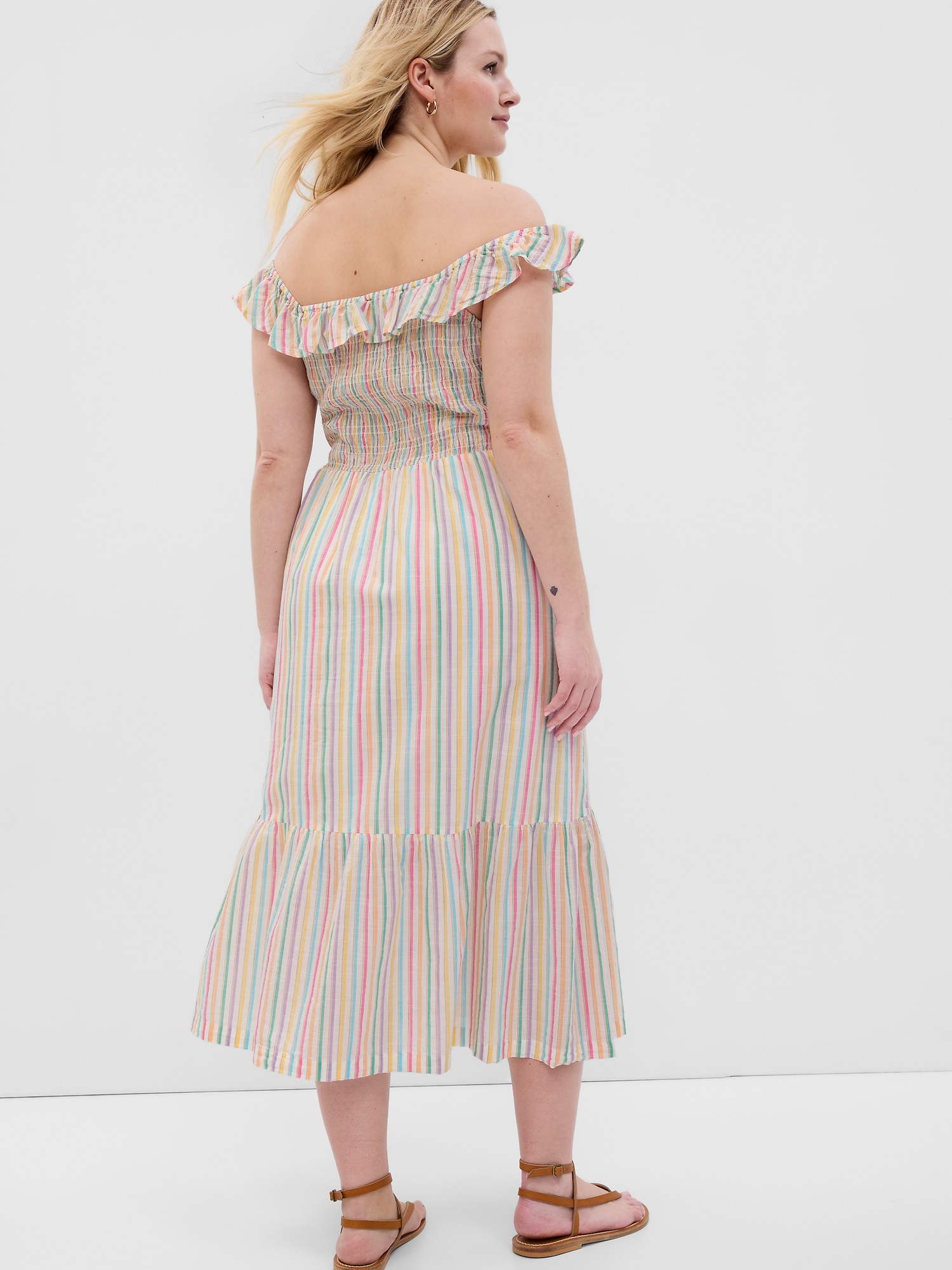 Ruffle Neck Midi Dress | Gap