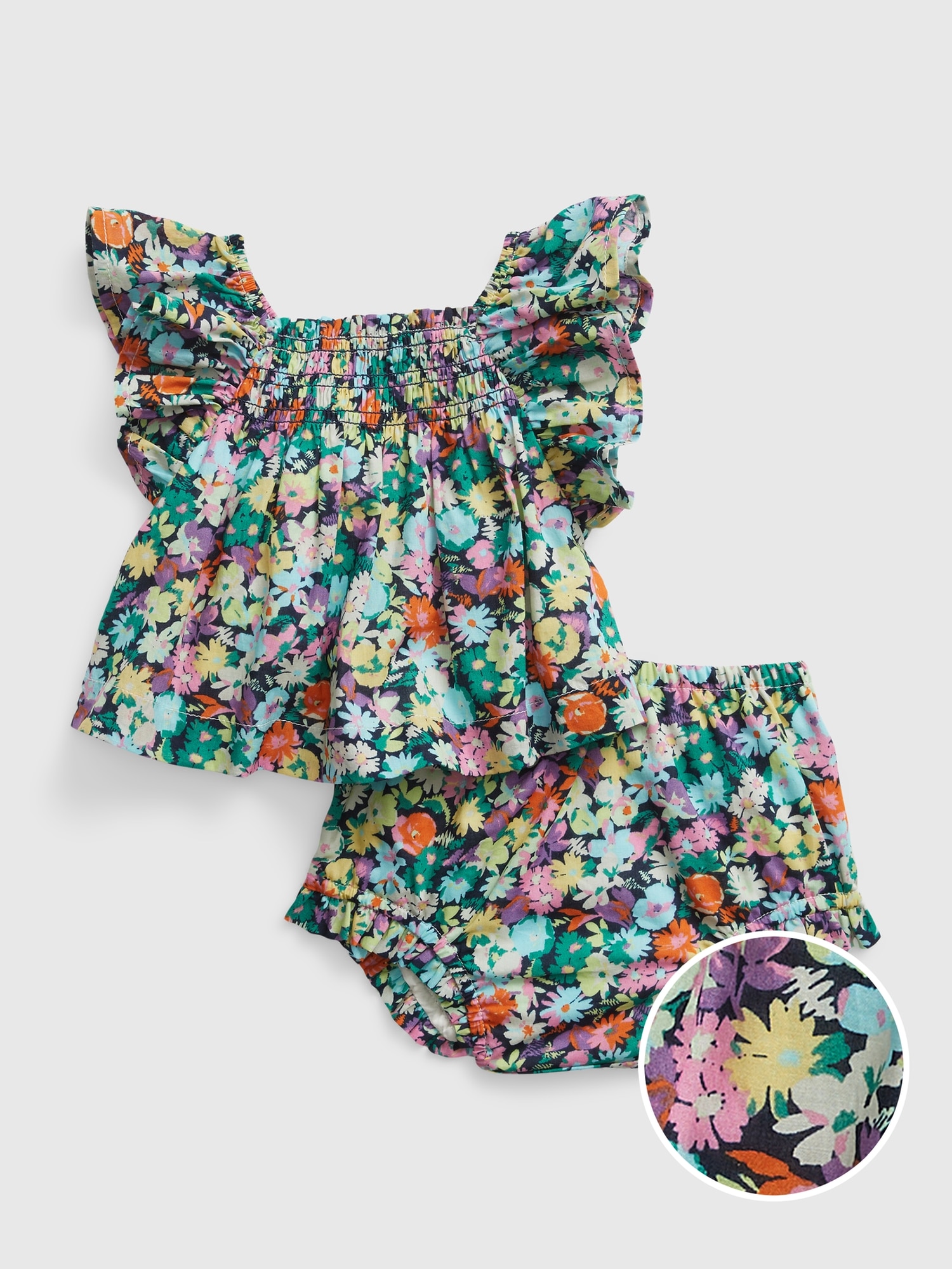 Baby Smocked Floral Outfit Set | Gap