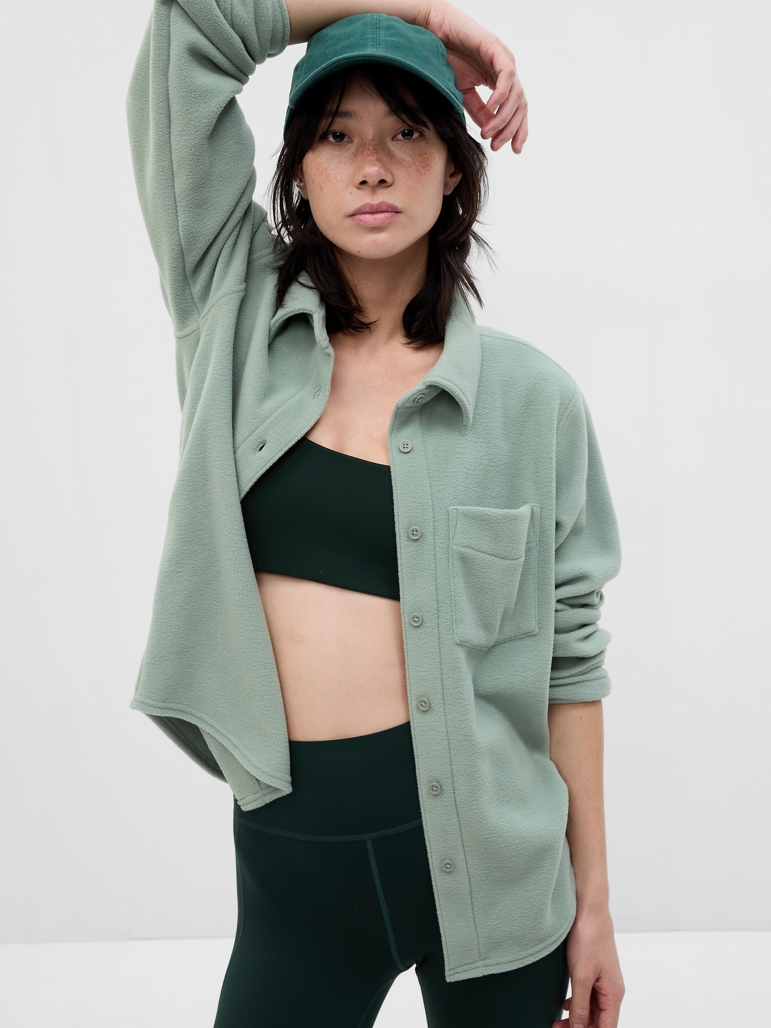 GapFit Microfleece Shirt Jacket | Gap