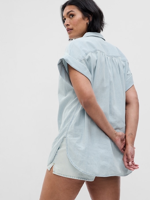 Denim Dolman Shirt with Washwell | Gap
