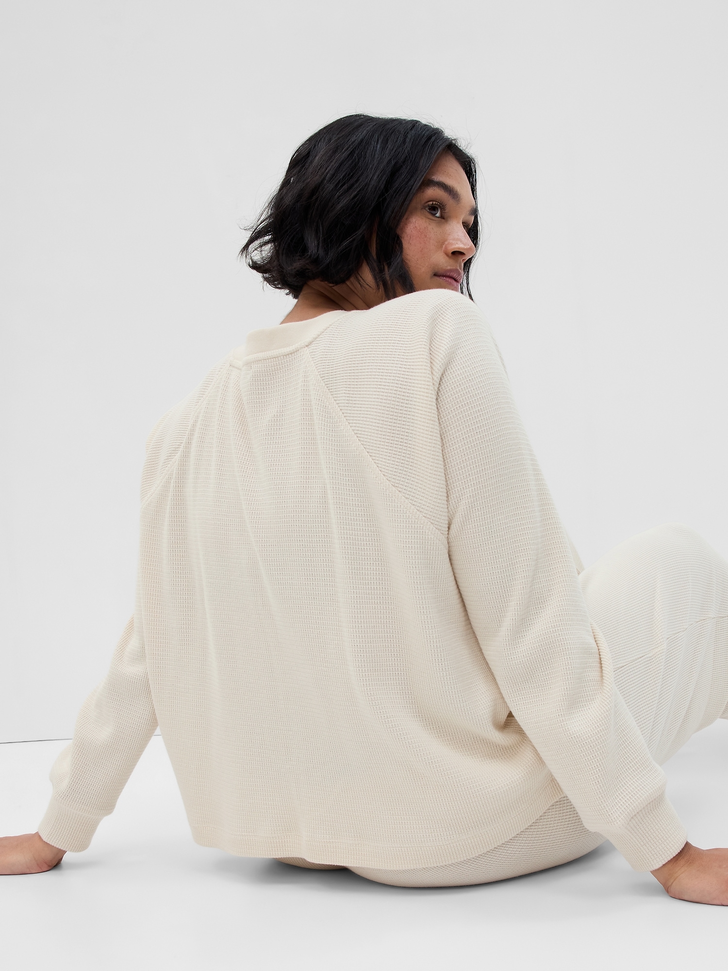 Waffle Split-Neck PJ Top | Gap