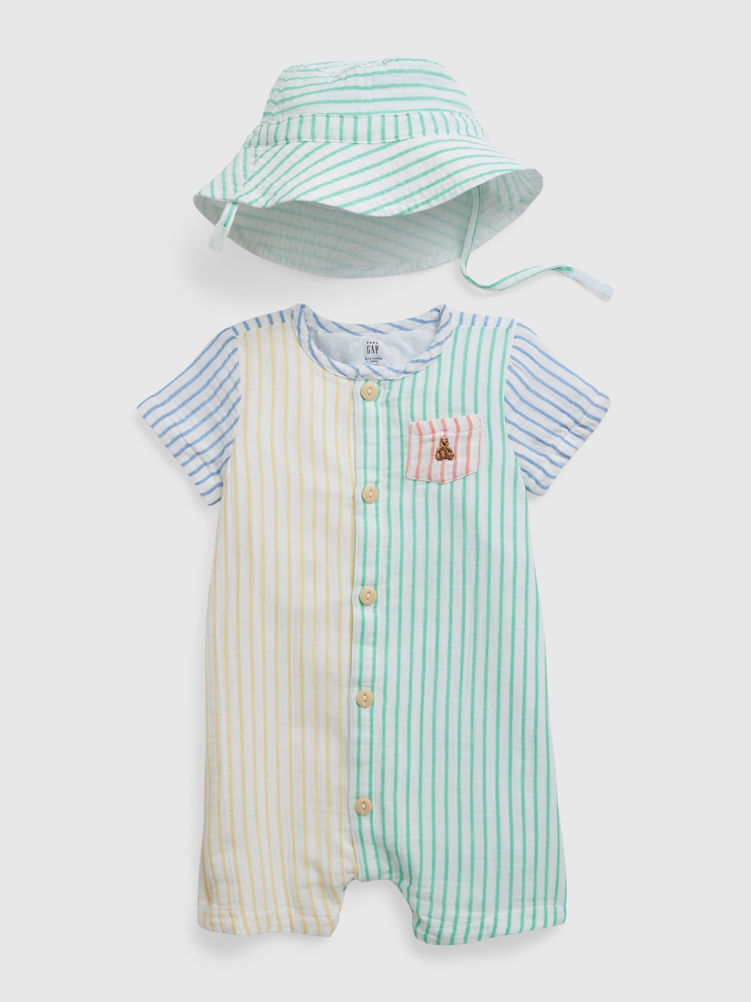 Baby Crinkle Gauze Colorblock Outfit Set | Gap