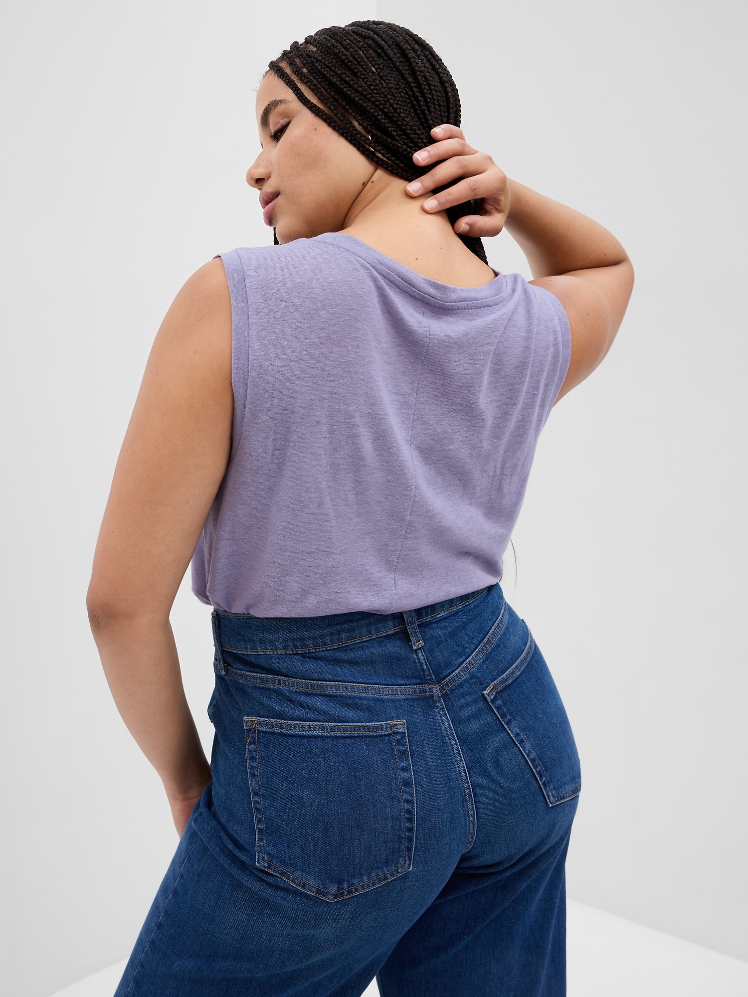 Linen-Blend Shell Tank Top | Gap