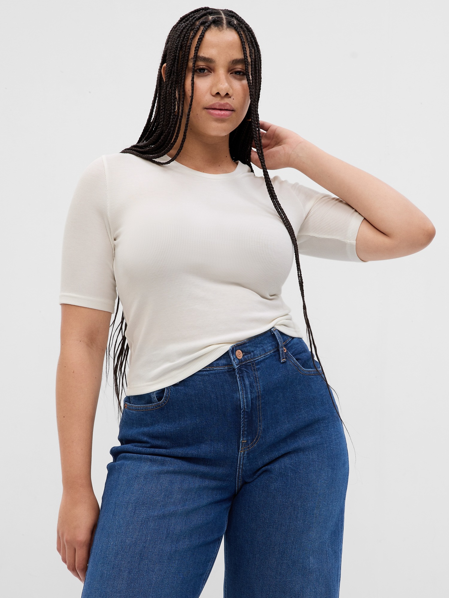 Mini Rib Keyhole T-Shirt | Gap