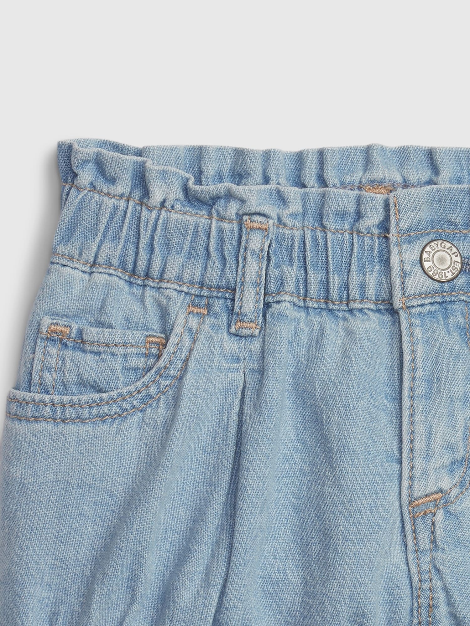 Baby 100% Organic Cotton Bubble Denim Shorts with Washwell | Gap