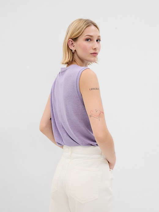 Linen-Blend Shell Tank Top | Gap