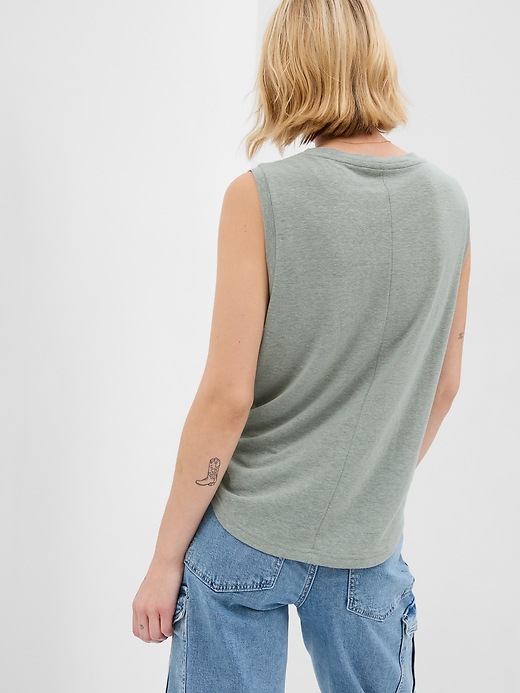 Linen-Blend Shell Tank Top | Gap
