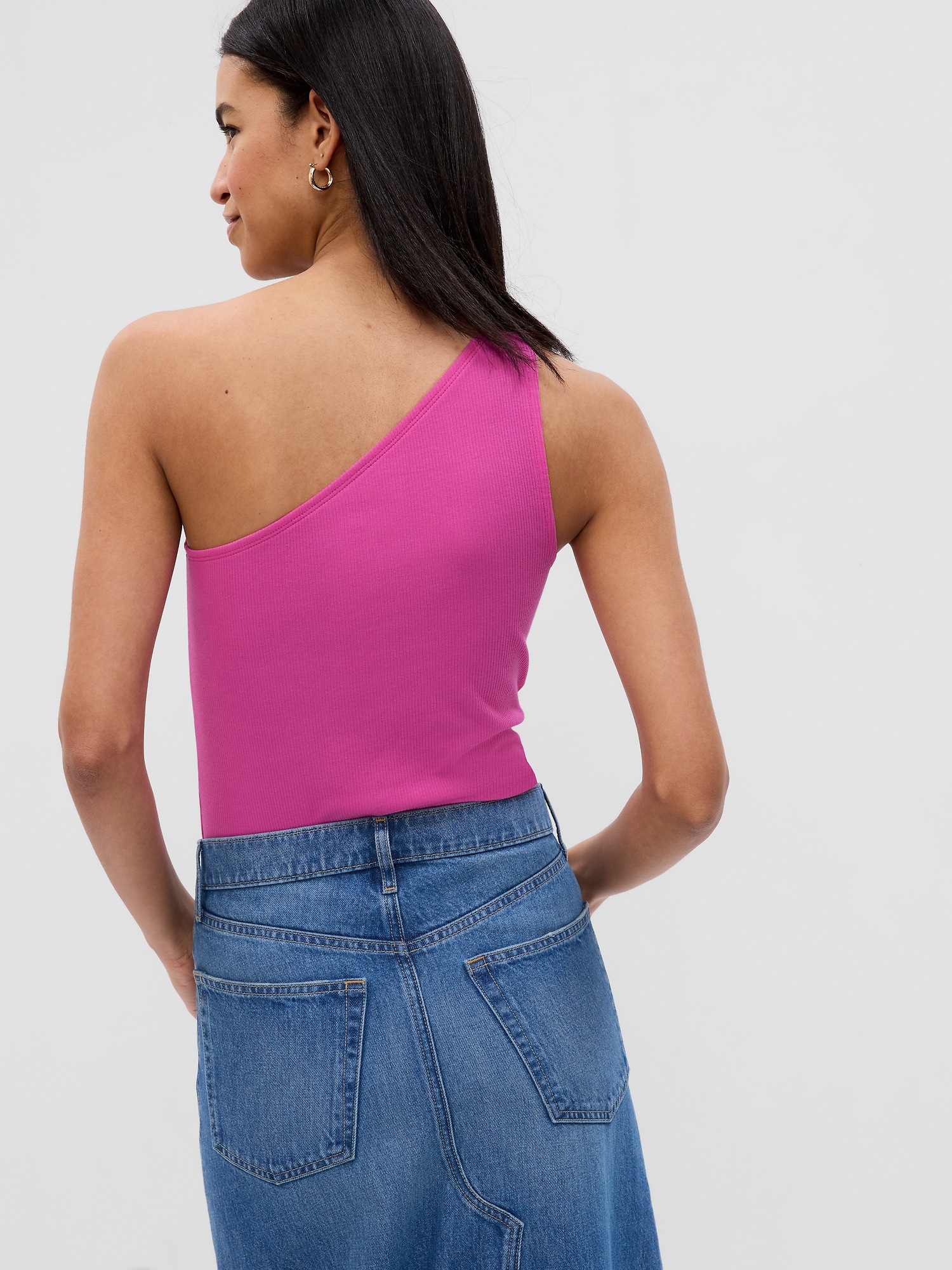 Rib One-Shoulder Tank Top | Gap