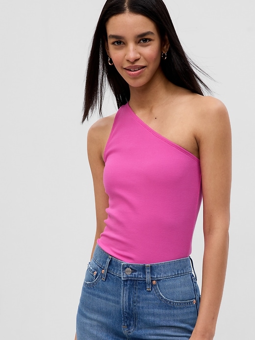 Rib One-Shoulder Tank Top | Gap