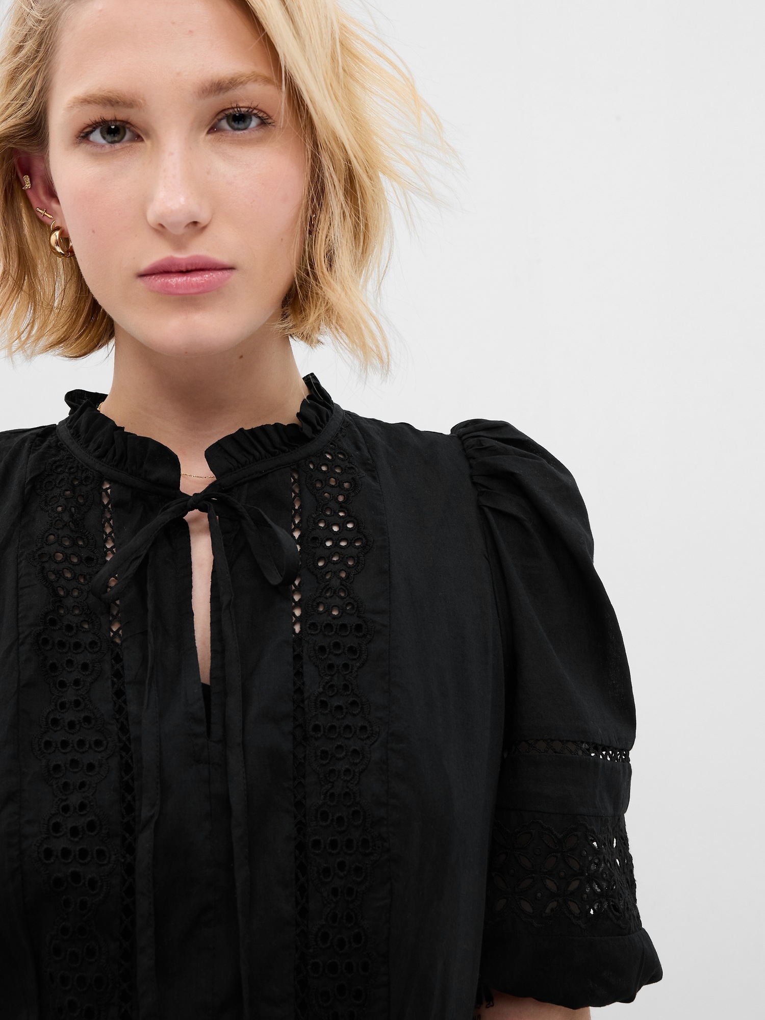 Puff Sleeve Lace Mini Dress Gap Puff Sleeve Lace Mini Dress Gap
