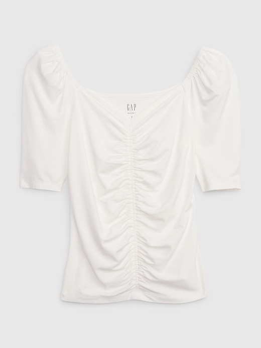 Puff Sleeve Ruched T Shirt Gap