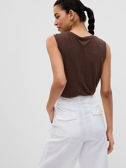 Linen-Blend Shell Tank Top | Gap