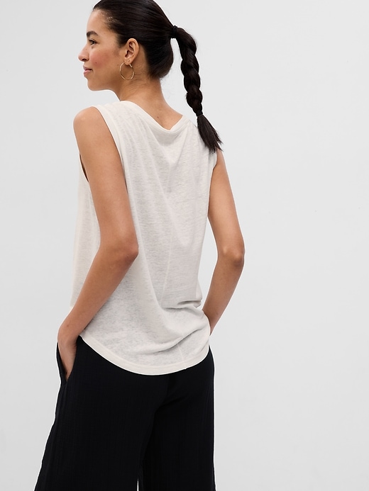 Linen-Blend Shell Tank Top | Gap