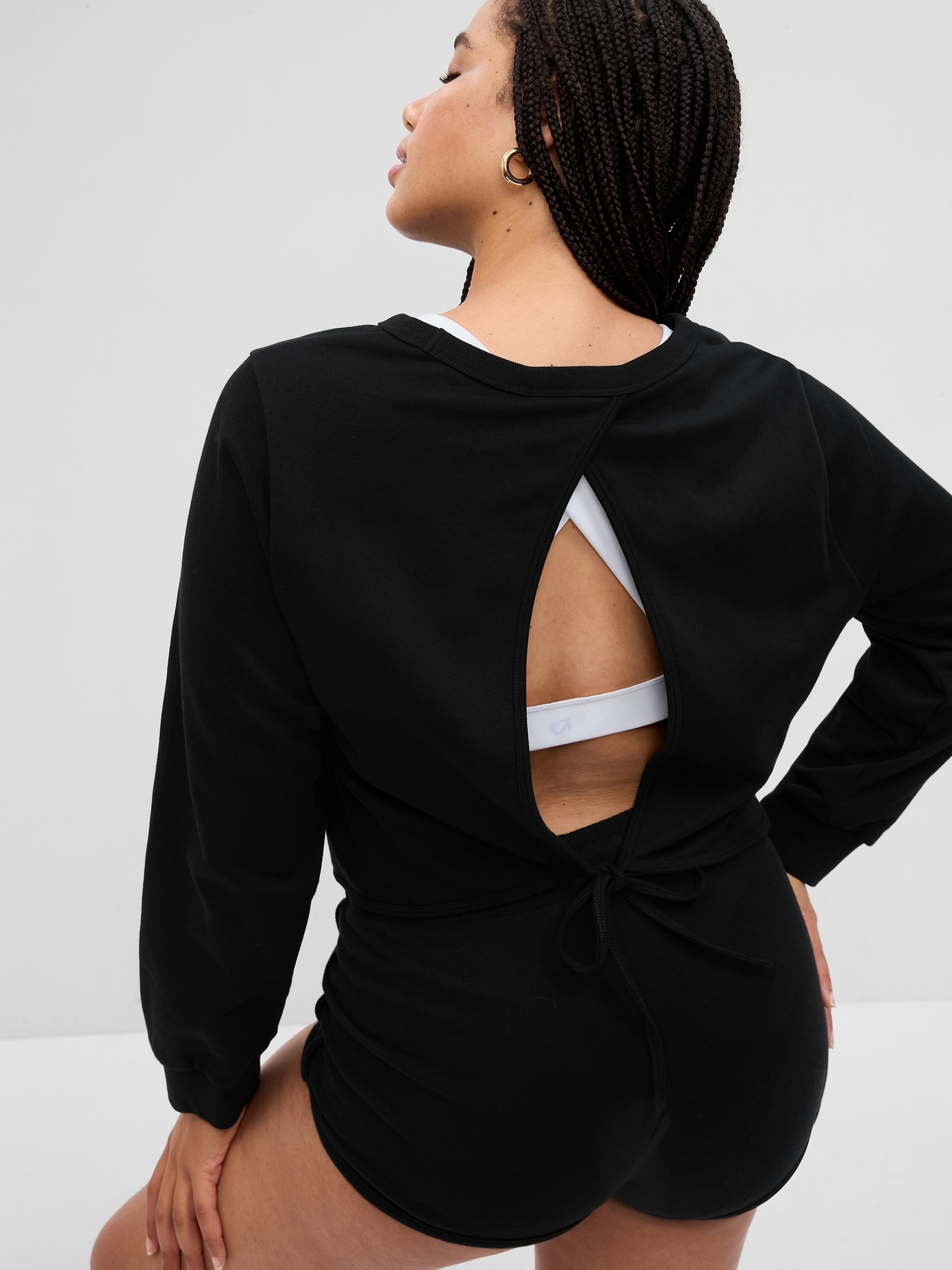 Vintage Soft Cropped Open-Back Sweatshirt | Gap