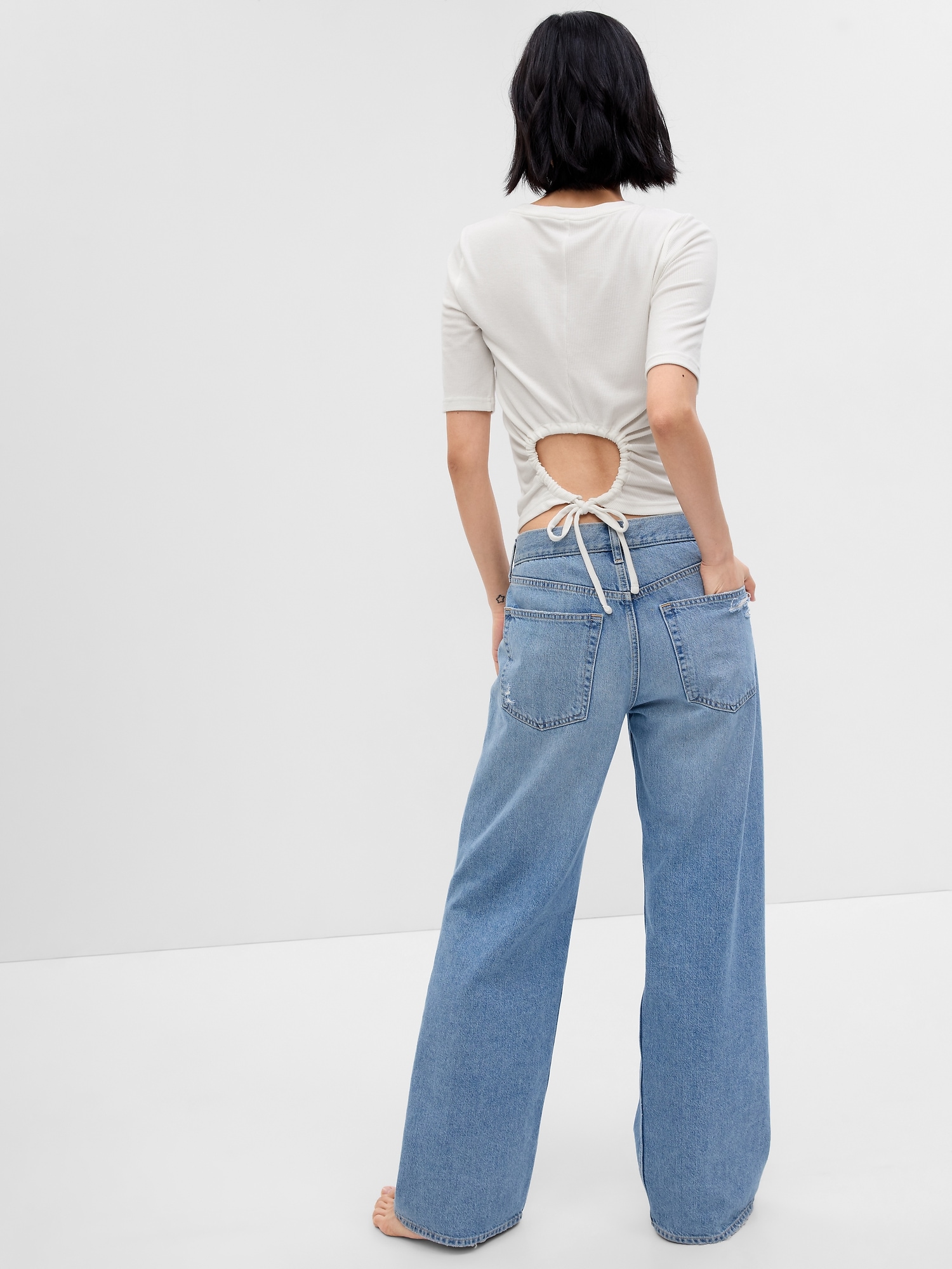 Mini Rib Keyhole T-Shirt | Gap