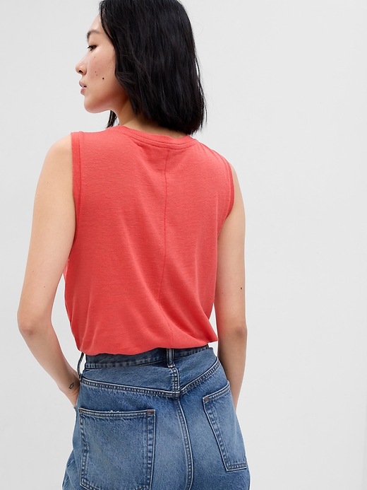 Linen-Blend Shell Tank Top | Gap