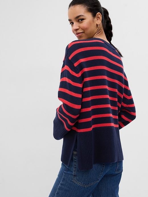 24/7 Split-Hem Crewneck Sweater | Gap