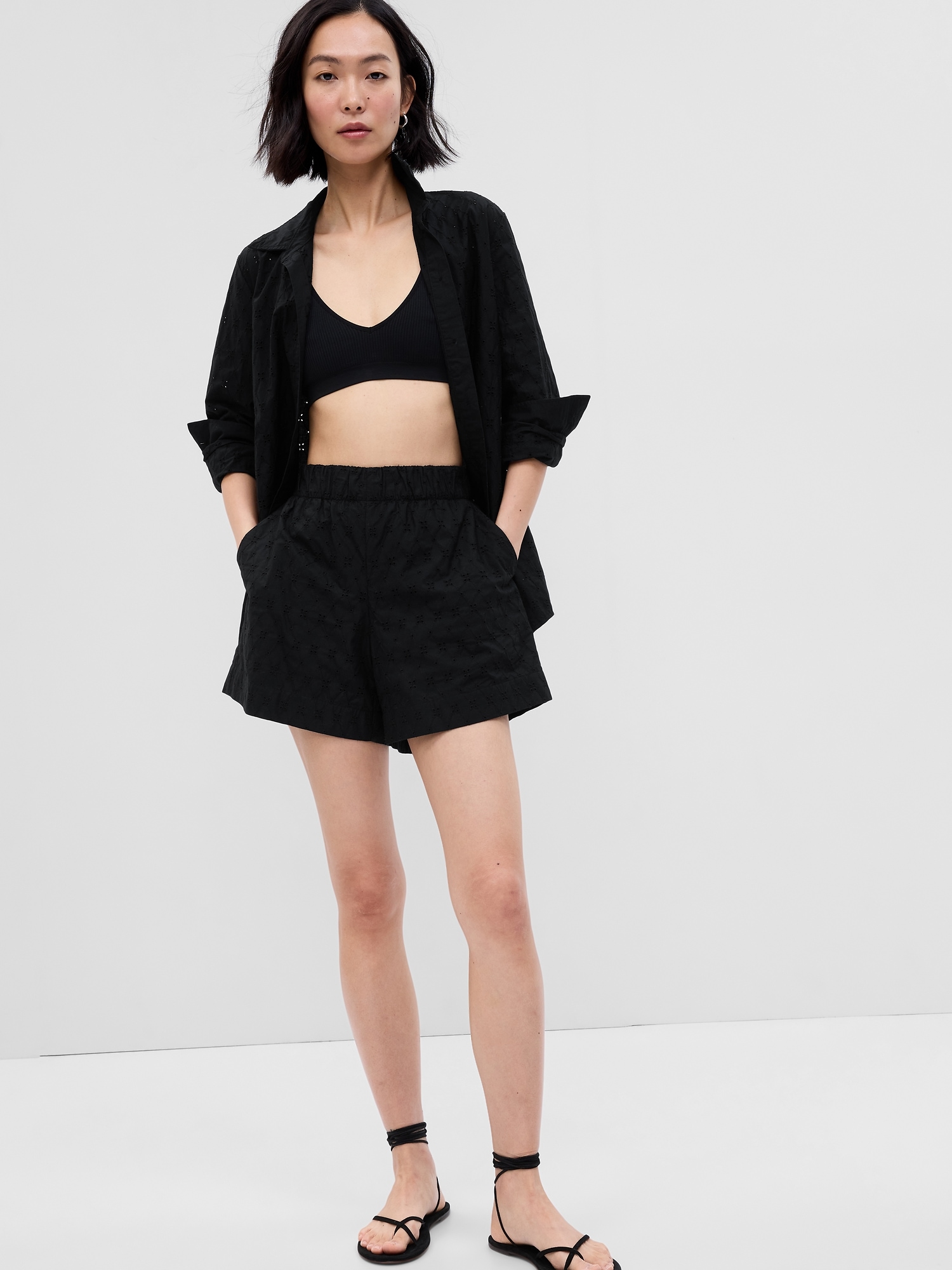 Eyelet Pull-On Shorts | Gap