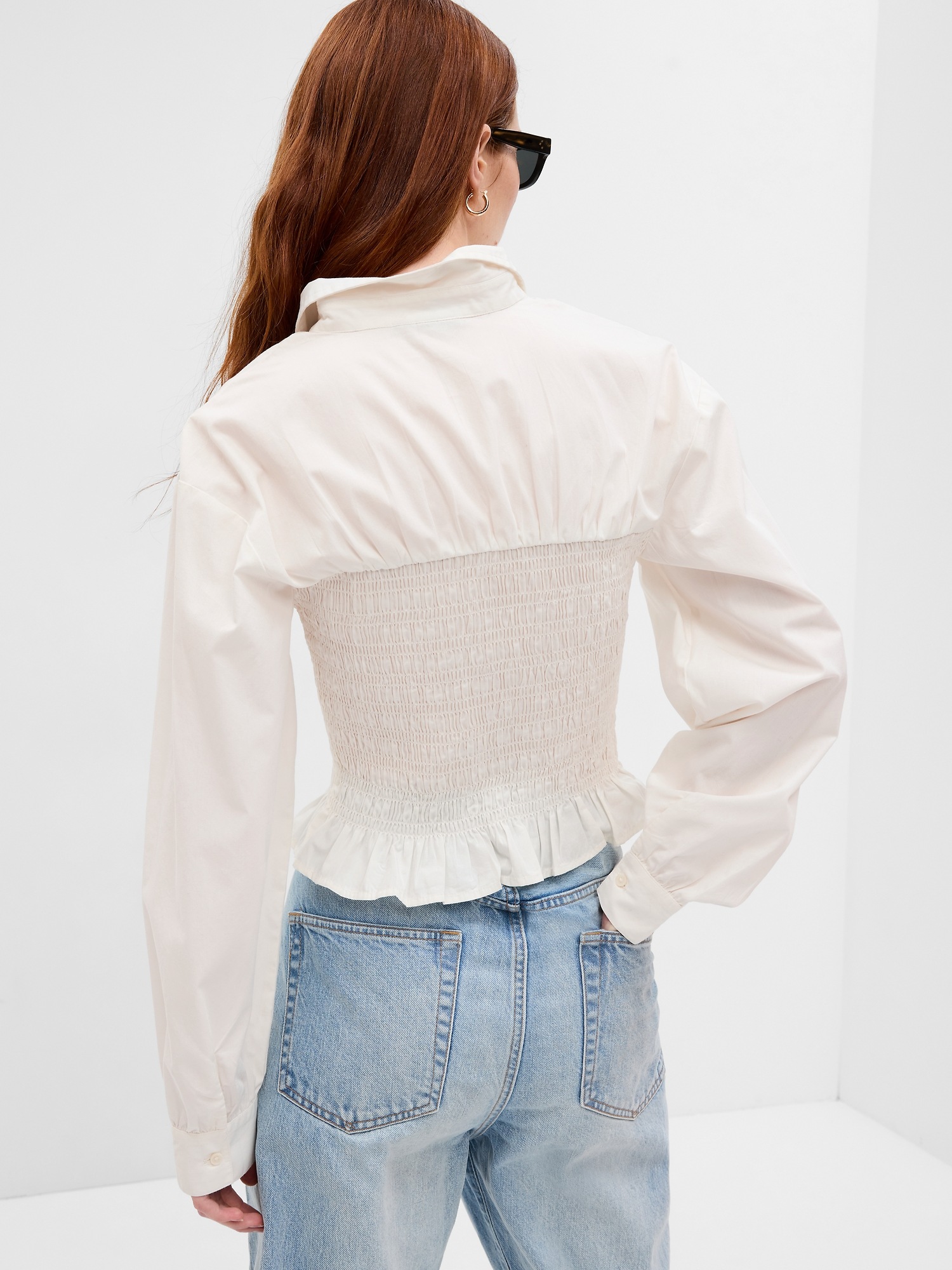 Smocked Peplum Shirt | Gap