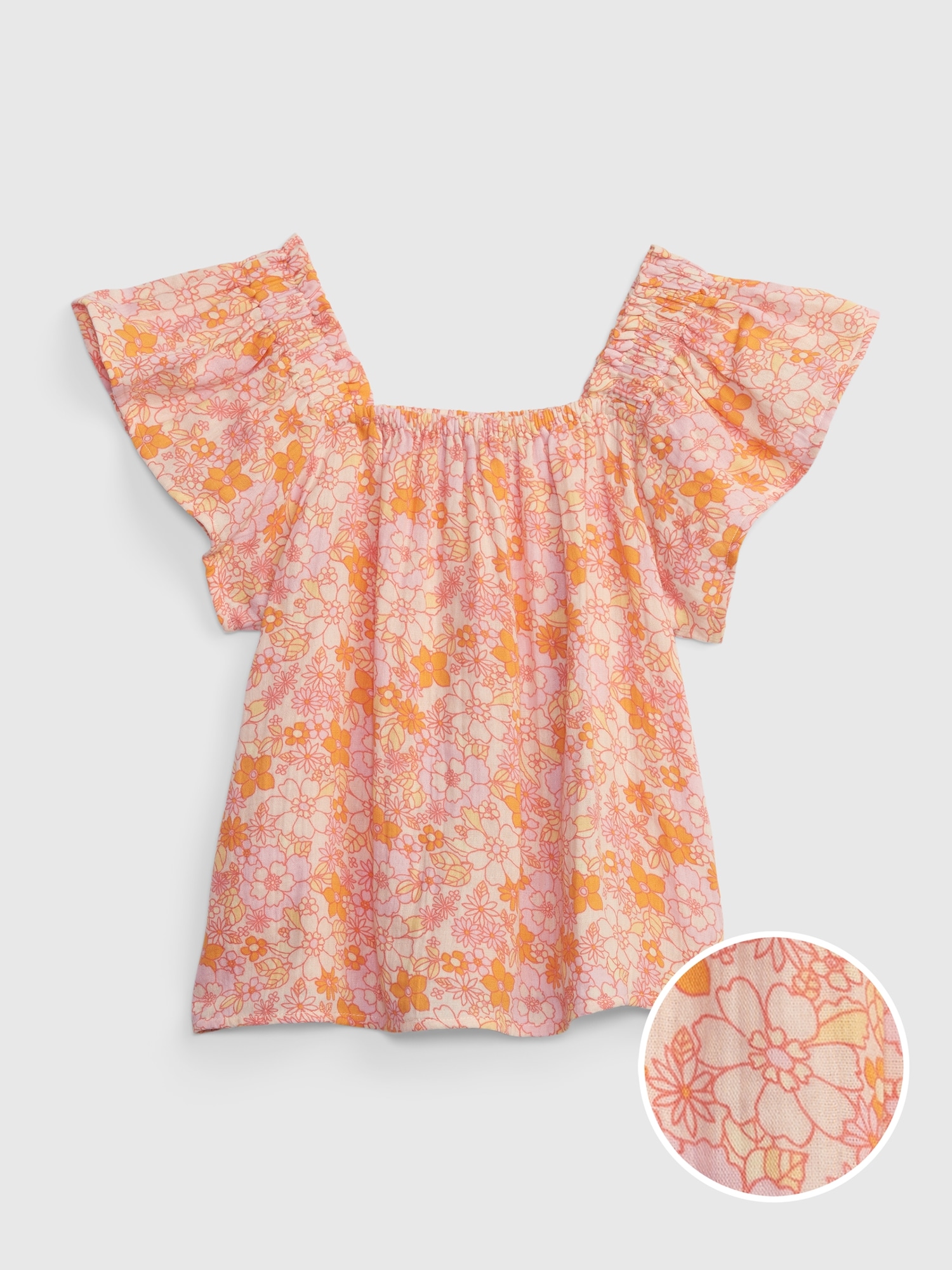 Kids Crinkle Gauze Flutter Sleeve Top | Gap