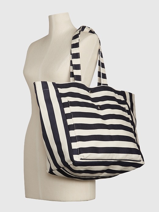 Linen-Cotton Stripe Tote Bag | Gap