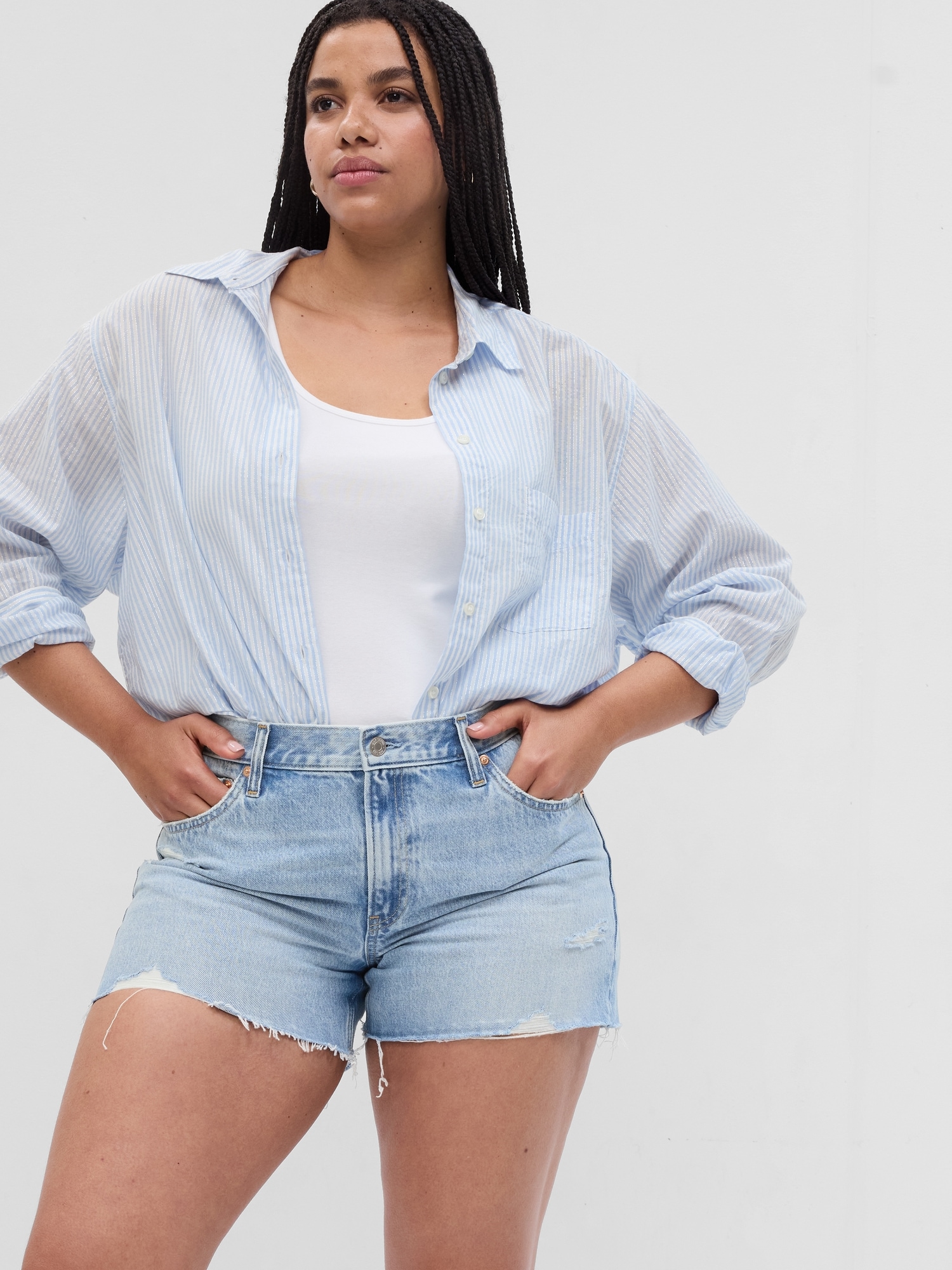 4" Low Rise Stride Denim Shorts | Gap