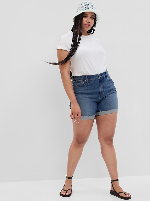 6" High Rise Cheeky Midi Denim Shorts | Gap
